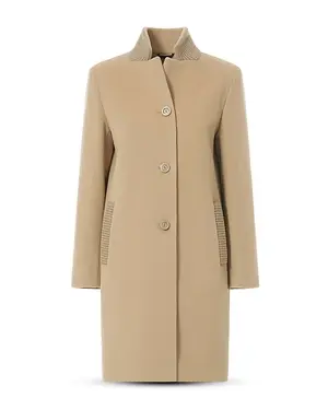 Cinzia Rocca 3/4 Length Coat With Knit Trim