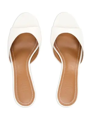 Staud Brigitte Leather Wedge Sandals - Paper Natural