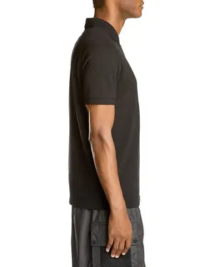 Moncler Short Sleeve Zip Polo Shirt - Black