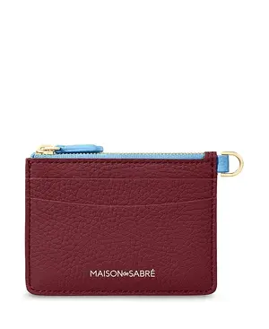 MAISON DE SABRE Leather Zipped Card Pouch - Plum Sky