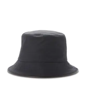 Moncler Logo Cotton Blend Bucket Hat - Navy