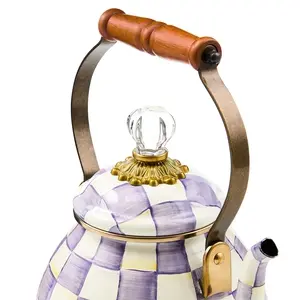 MACKENZIE-CHILDS Check 2 Quart Tea Kettle - Violet