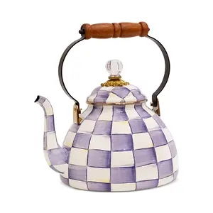 MACKENZIE-CHILDS Check 3 Quart Tea Kettle - Violet