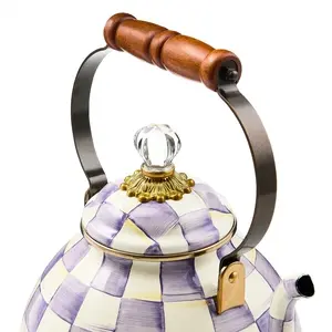 MACKENZIE-CHILDS Check 3 Quart Tea Kettle - Violet