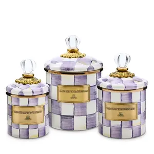 MACKENZIE-CHILDS Check Small Canister - Violet