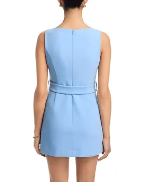 French Connection Azra Twill Belted Mini Dress - Blue Hydrangea