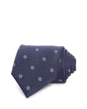 Canali Silk Classic Flower Tie - Blue