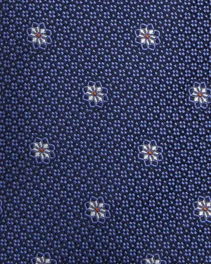 Canali Silk Flower Neck Tie - Blue