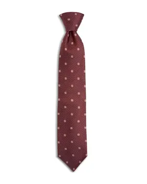 Canali Silk Flower Neck Tie - Red