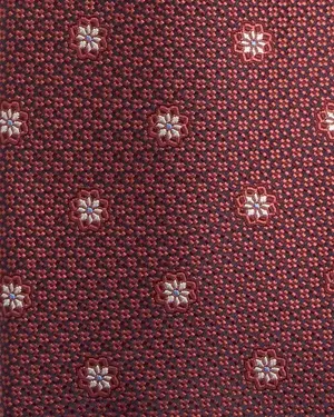 Canali Silk Flower Neck Tie - Red