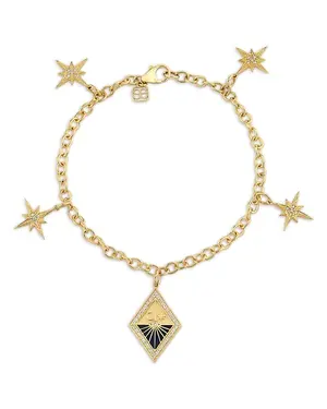 SYDNEY EVAN 14k Yellow Celestial Diamond Charm Bracelet - Gold