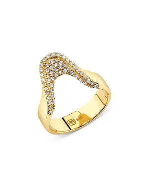 SYDNEY EVAN 14k Diamond Curve Ring - Gold