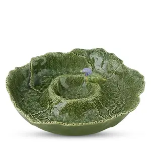 BORDALLO PINHEIRO Cineraria Chip & Dip Plate With Bird - No Color