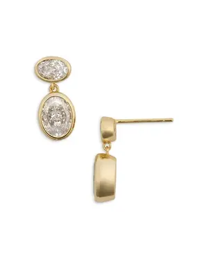 Shashi Oval Bezel Drop Earrings