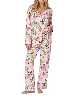 BEDHEAD PAJAMAS Spa Day Long Sleeve Classic Stretch Jersey Pajama Set Spa Day