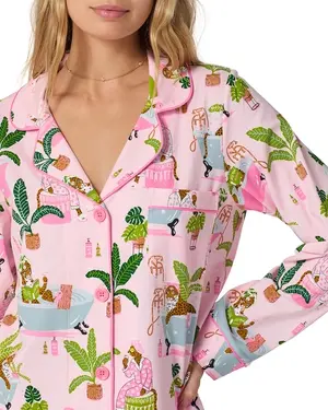 BEDHEAD PAJAMAS Long Sleeve Classic Stretch Jersey Pajama Set - Spa Day