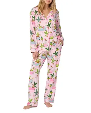 BEDHEAD PAJAMAS Long Sleeve Classic Stretch Jersey Pajama Set - Spa Day