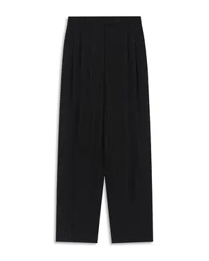 Women's Pleated Straight Leg Trousers
