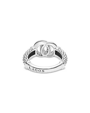 Lagos Sterling Signature Caviar Diamond Interlocking Ring