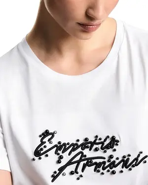 Emporio Armani Embellished Logo Tee