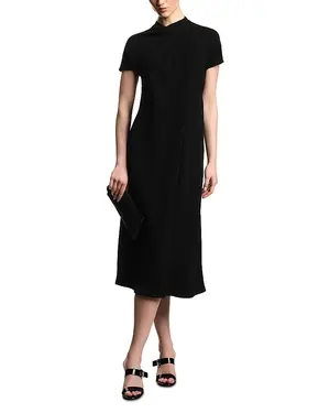Emporio Armani Draped High Neck Dress