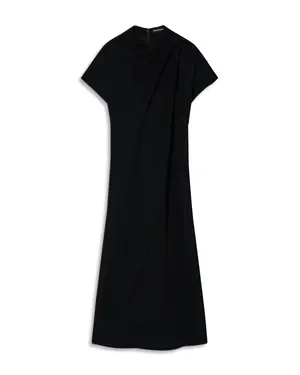 Emporio Armani Draped High Neck Dress