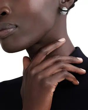 Lagos Sterling Black Caviar Black Ceramic Stud Earrings - Silver
