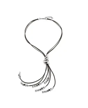 UNODE50 Leather Drift Necklace - Silver