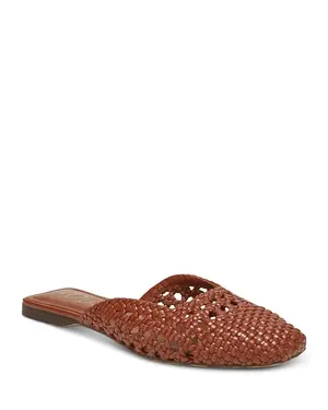 Women's Woven Leather Mules Clogs