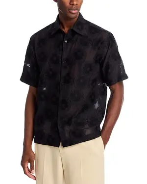 Nn07 Freddy Button Down Short Sleeve Shirt - Black