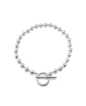 UNODE50 Sterling Plated Beaded Necklace With Logo Clasp