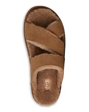 UGG Greenport Cross Strap Slides - Chestnut