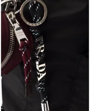 Prada Speedrock Cord Key Ring - Black