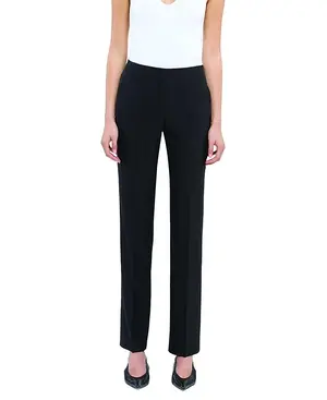 Another Tomorrow Classic Straight Leg Trousers - Black