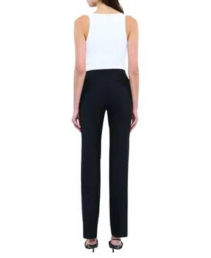 Another Tomorrow Classic Straight Leg Trousers - Black