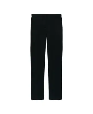 Another Tomorrow Classic Straight Leg Trousers - Black