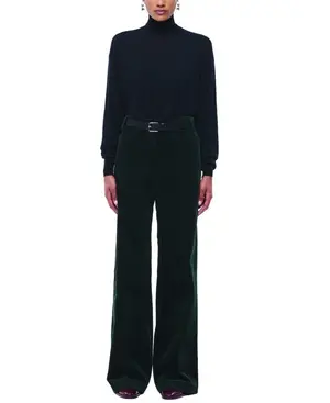 Another Tomorrow Featherweight Turtleneck Top - Black