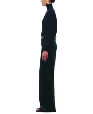 Another Tomorrow Featherweight Turtleneck Top - Black