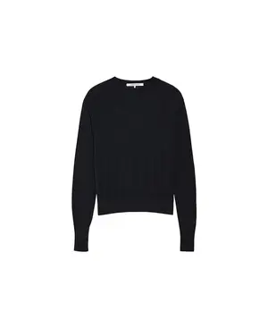 Another Tomorrow Featherweight Crewneck Sweater - Black