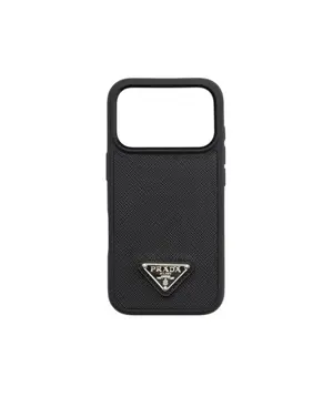 Prada Saffiano Leather Case For Iphone 17 Pro - Black