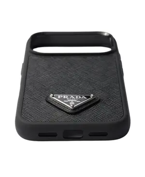Prada Saffiano Leather Case For Iphone 17 Pro - Black
