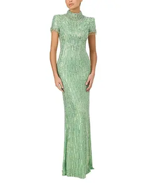 Jenny Packham Madeleine Beaded Maxi Dress - Parakeet