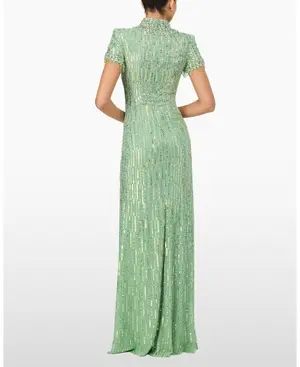 Jenny Packham Madeleine Beaded Maxi Dress - Parakeet