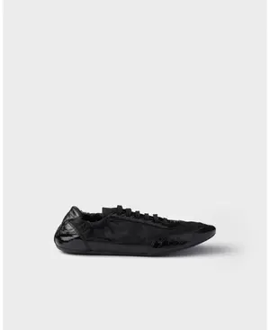 Prada Re-nylon And Leather Sneakers - Black