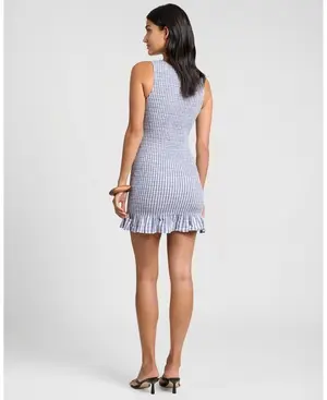 Onia Air Linen Smocked Boatneck Dress