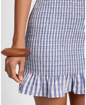 Onia Air Linen Smocked Boatneck Dress