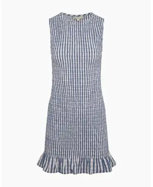 Onia Air Linen Smocked Boatneck Dress