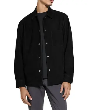 Theory Suede Snap Overshirt - Black