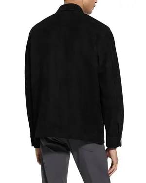 Theory Suede Snap Overshirt - Black