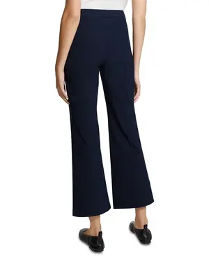 Theory Seamed Kick Flare Bistro Trousers - Midnight Navy
